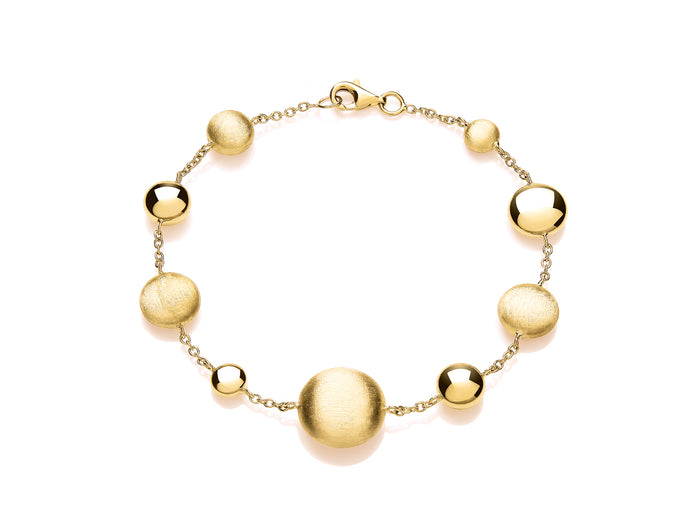 9ct Yellow Gold Round Disc Bracelet